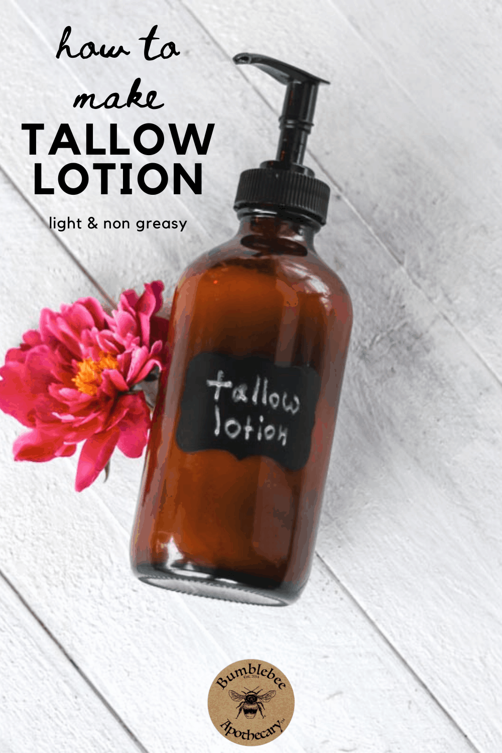Tallow Lotion Recipe: Light, Non Greasy - Bumblebee Apothecary